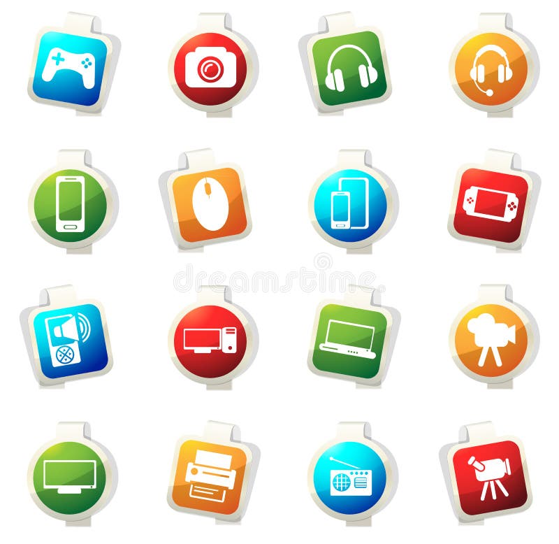 Gadget icon set stock vector. Illustration of computer - 66143454