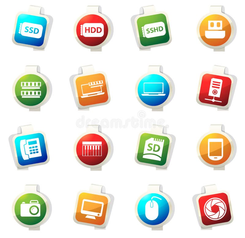 Gadget icon set stock vector. Illustration of page, template - 66143488