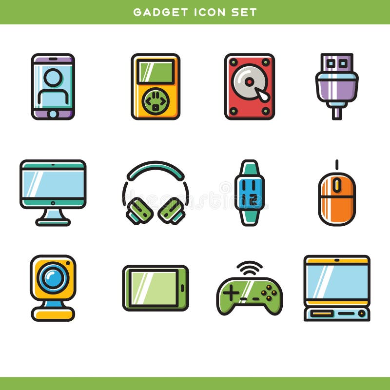 Gadget Icon Set Vector Image Stock Illustration - Illustration of ...