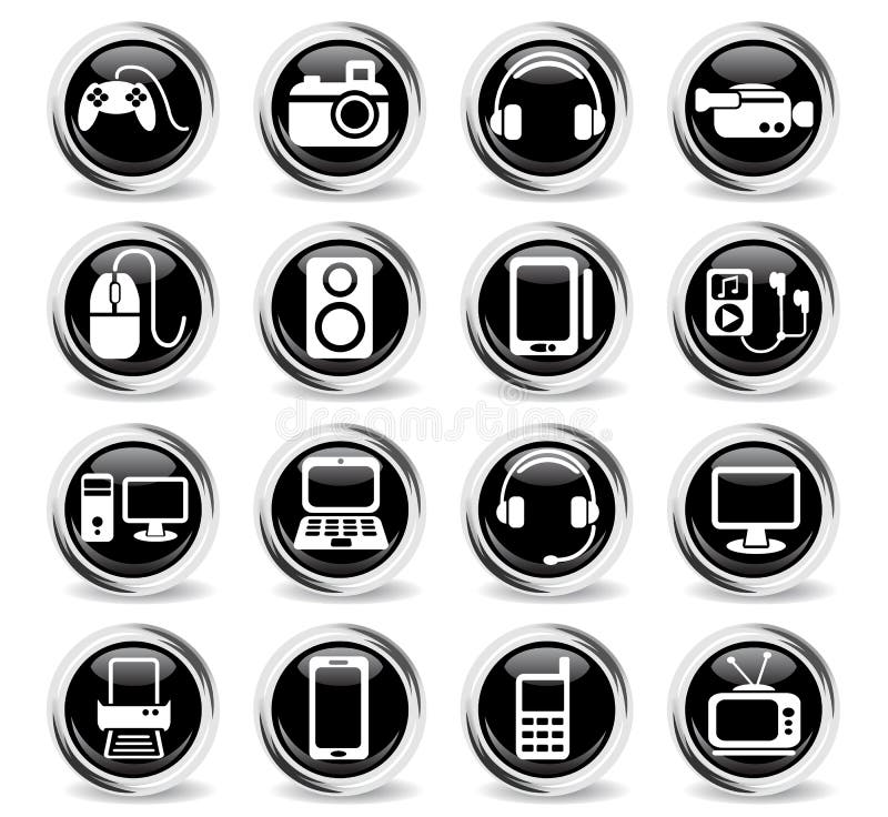 Gadget icon set stock illustration. Illustration of internet - 88560937
