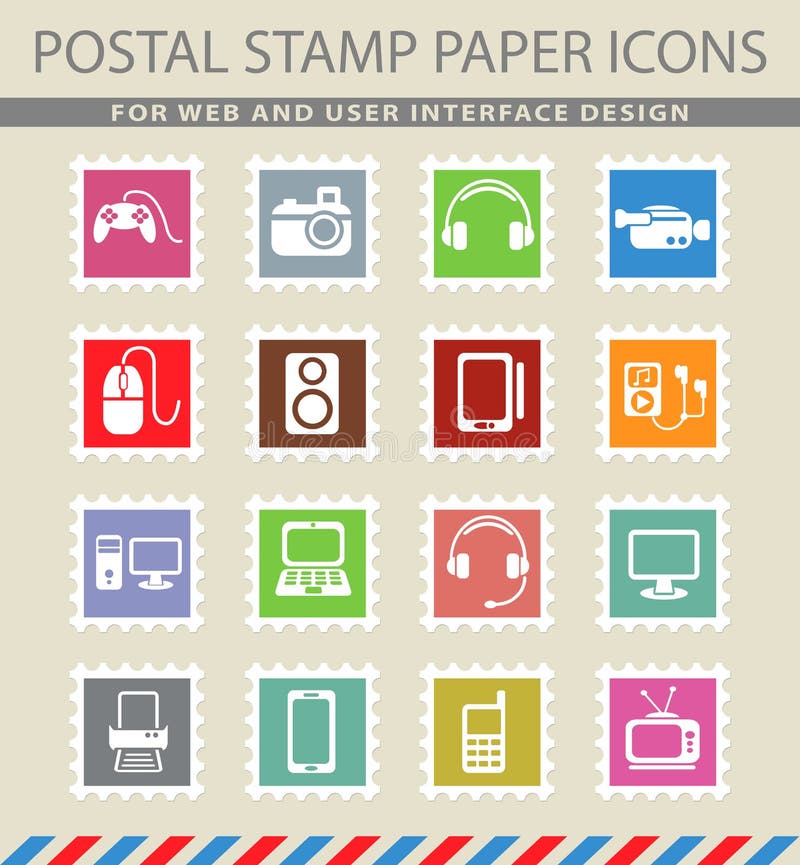 Gadget icon set stock illustration. Illustration of printer - 88741636