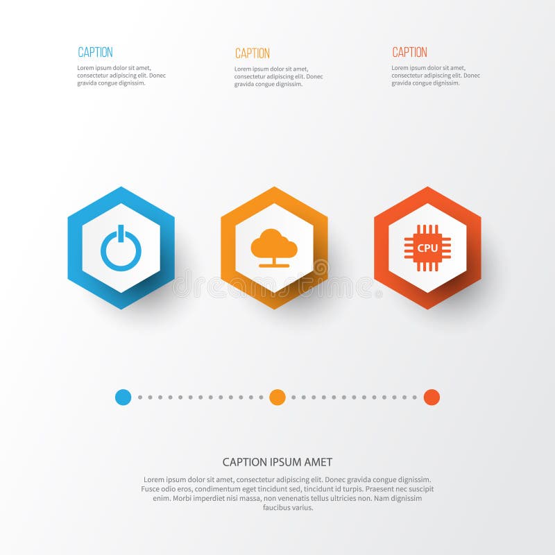 Gadget Icons Set. Collection of Motherboard, Power on, Tree and Other ...