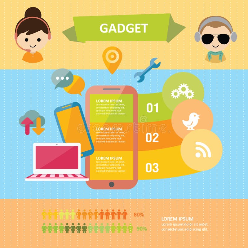 Gadget Infographic. Vector Illustration Decorative Design Stock Vector ...