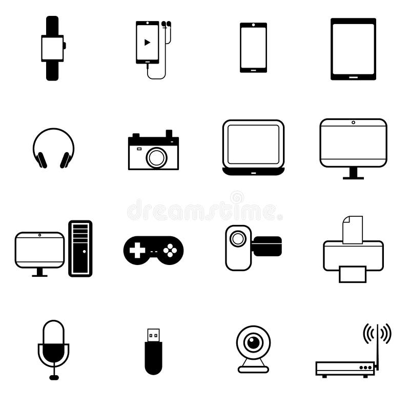 Gadget and Mobile Device Icon Set Vector Illustration Stock Vector ...