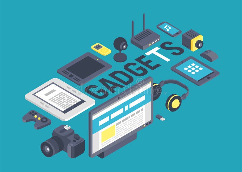 Gadget Pattern Vector Digital Device with Display of Laptop Tablet ...