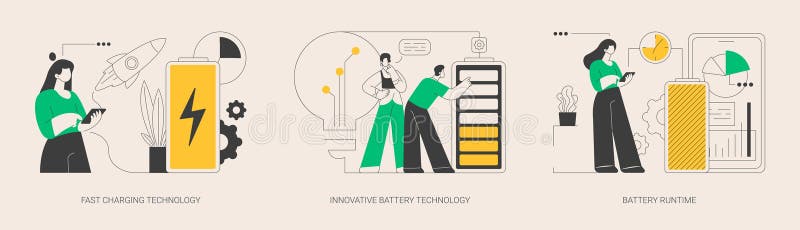 Gadget Power Management Abstract Concept Vector Illustrations. Stock ...