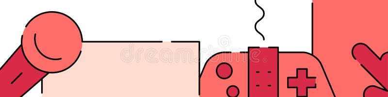 Gadget Related Horizontal Banner or Border Template. Flat Filled Line ...