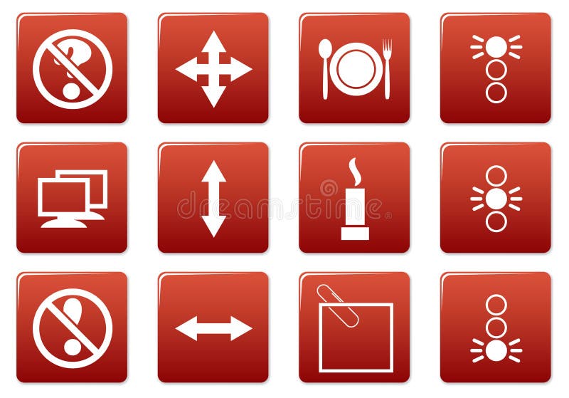 Red sticker software icons stock vector. Illustration of glass - 3531951