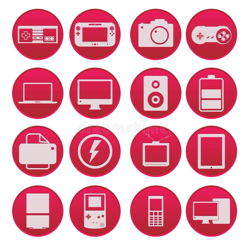 Gadget Technology Icon Set Gradient Style Stock Vector - Illustration ...