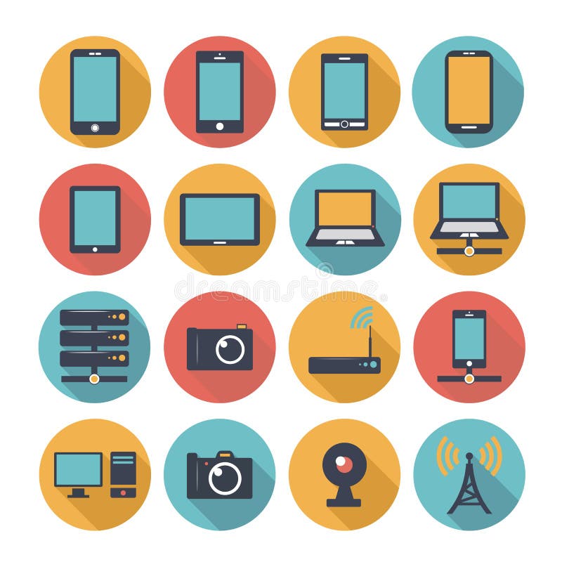 Gadget Vector flat icons stock vector. Illustration of internet - 54037100