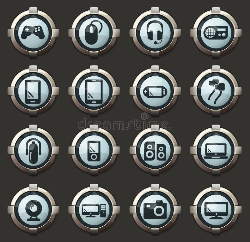 Gadget icons set stock illustration. Illustration of collection - 134984132