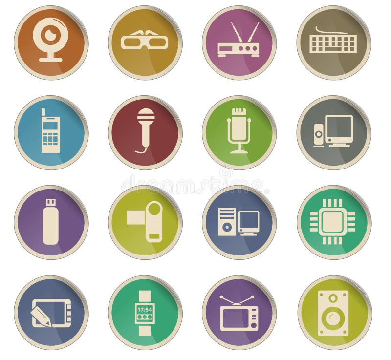 Gadget icon set stock illustration. Illustration of icon - 89865537