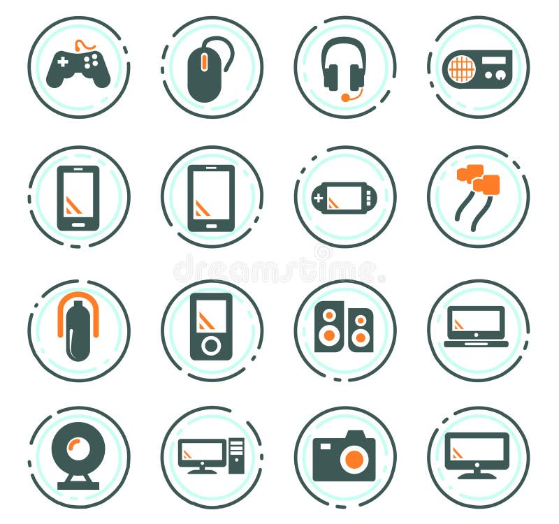 Gadget icons set stock vector. Illustration of collection - 155338974