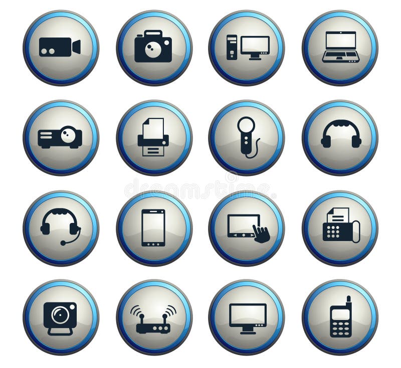 Gadget icon set stock vector. Illustration of gadget - 128217942