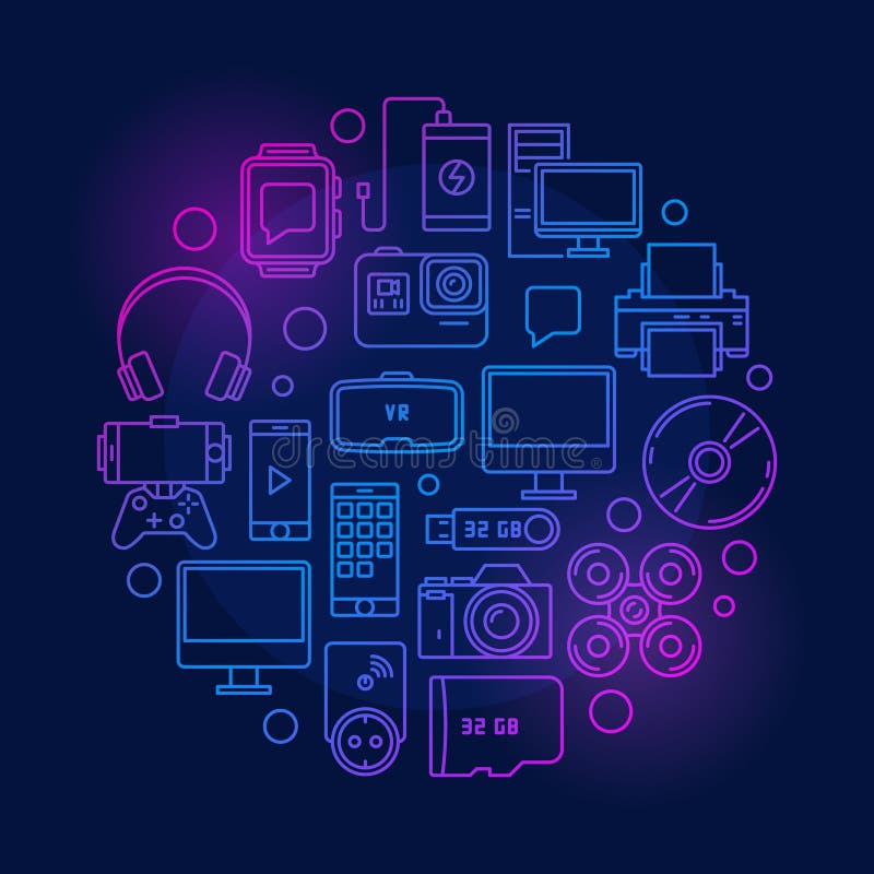 Bright VR round symbol stock vector. Illustration of eyes - 70933398