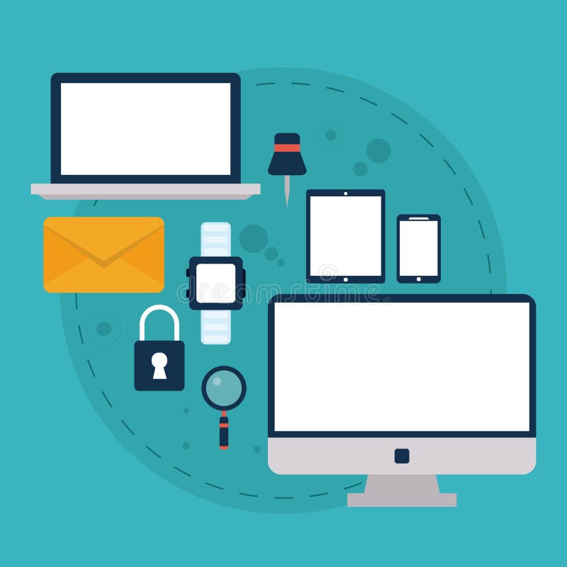 Gadgets and Devices Designs Stock Vector - Illustration of computer ...