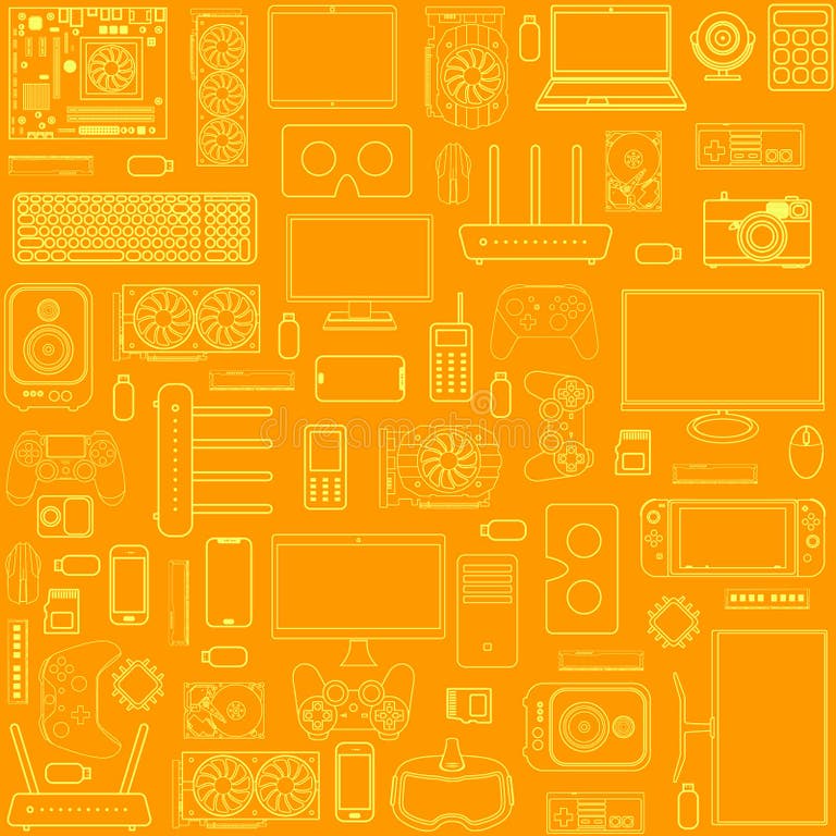 Gadgets and Devices Pattern Collection Stock Illustration ...