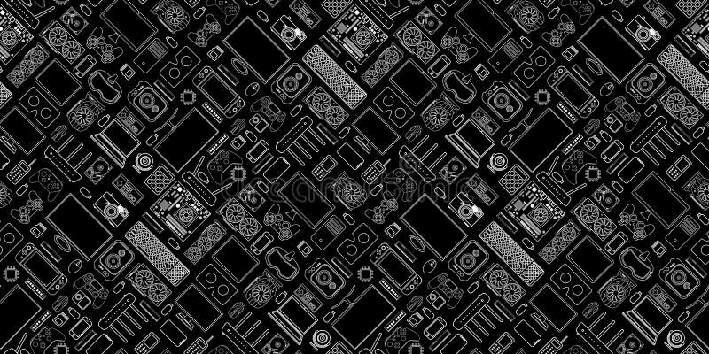 Gadgets and Devices Pattern Collection Stock Illustration ...