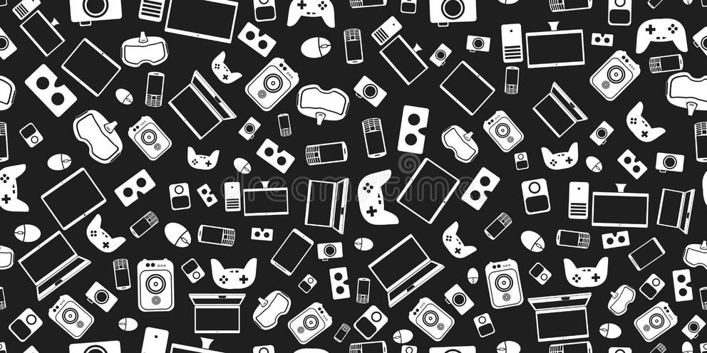 Gadgets and Devices Pattern Collection Stock Illustration ...
