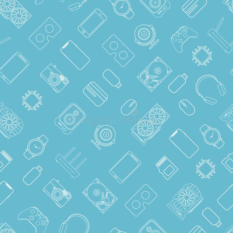 Gadgets and Devices Pattern Collection Stock Illustration ...