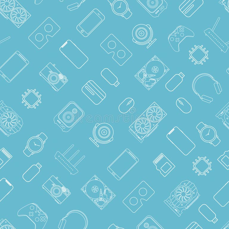 Gadgets and Devices Pattern Collection Stock Illustration ...
