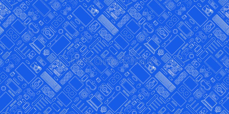 Gadgets and Devices Pattern Collection Stock Illustration ...