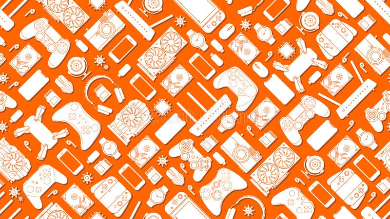 Gadgets and Devices Pattern Collection Stock Illustration ...