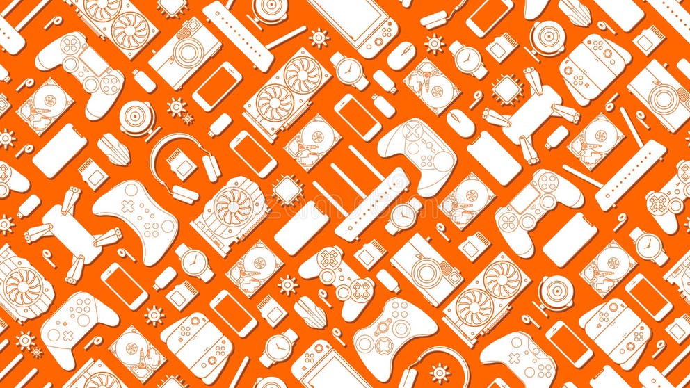 Gadgets and Devices Pattern Collection Stock Illustration ...