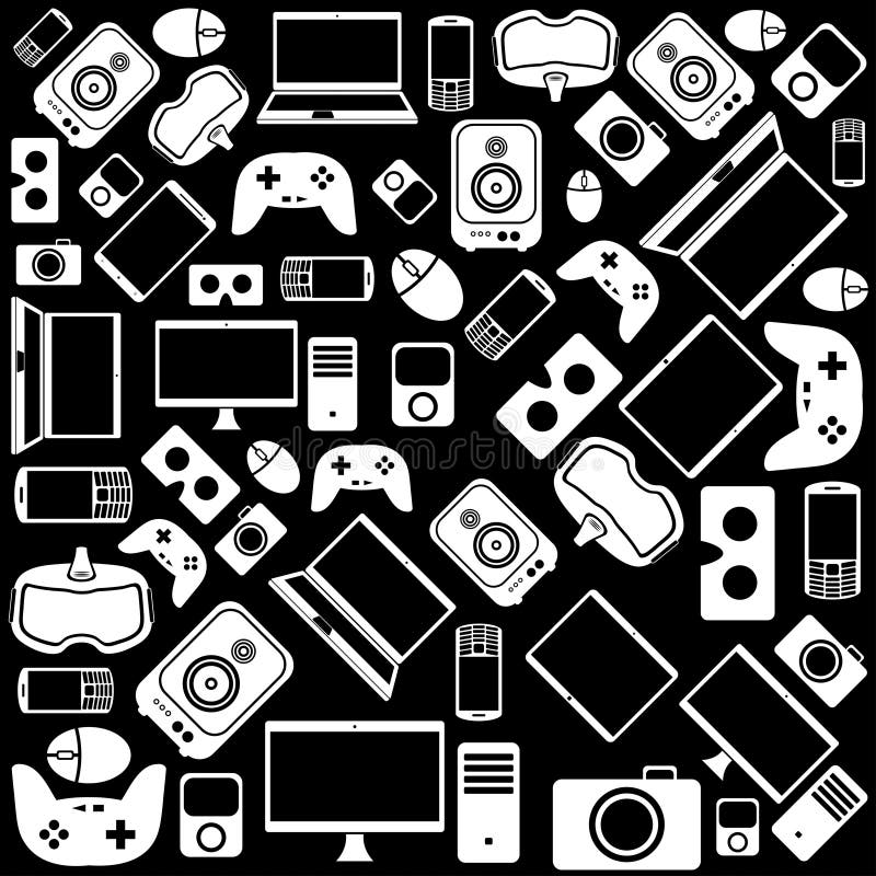 Gadgets and Devices Pattern Collection Stock Illustration ...