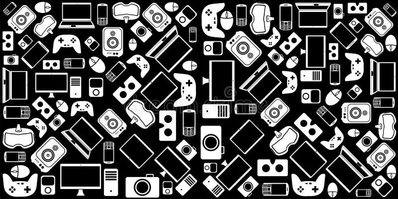 Gadgets and Devices Pattern Collection Stock Illustration ...