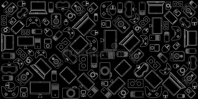 Gadgets and Devices Pattern Collection Stock Illustration ...