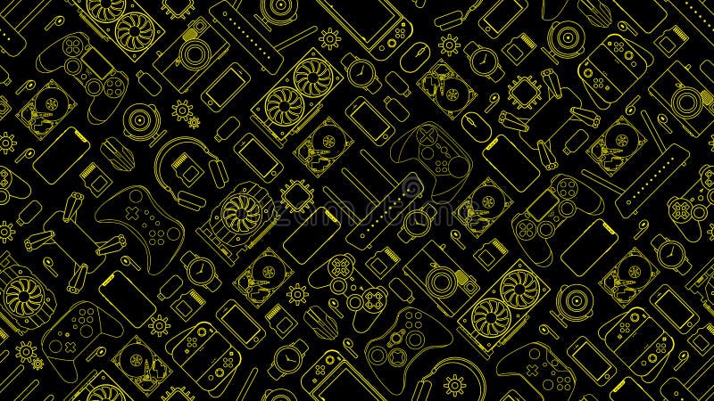 Gadgets and Devices Pattern Collection Stock Illustration ...