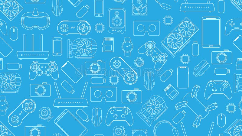 Gadgets and Devices Pattern Collection Stock Illustration ...