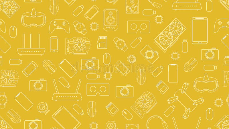Gadgets and Devices Pattern Collection Stock Photo - Image of personal ...