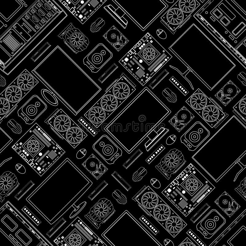 Gadgets and Devices Pattern Collection Stock Illustration ...