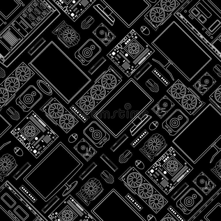 Gadgets and Devices Pattern Collection Stock Illustration ...