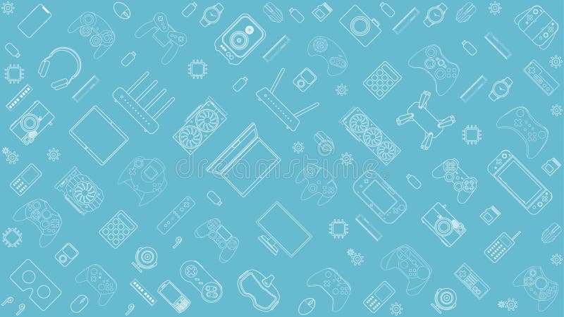 Gadgets and Devices Pattern Collection Stock Illustration ...