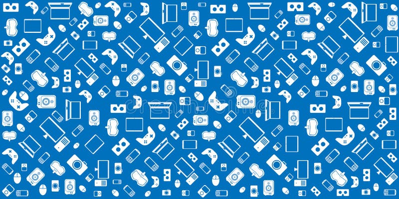 Gadgets and Devices Pattern Collection Stock Illustration ...