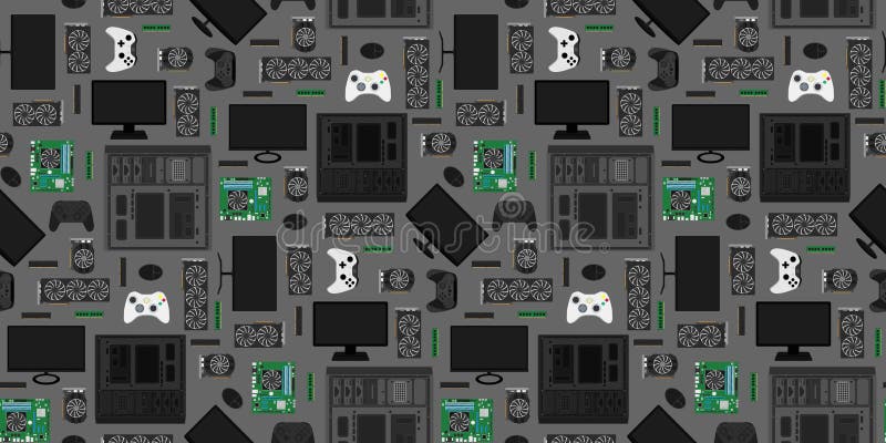 Gadgets and Devices Pattern Collection Stock Illustration ...