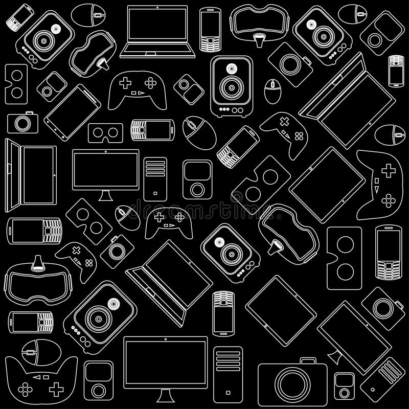 Gadgets and Devices Pattern. Stock Vector - Illustration of monitor ...