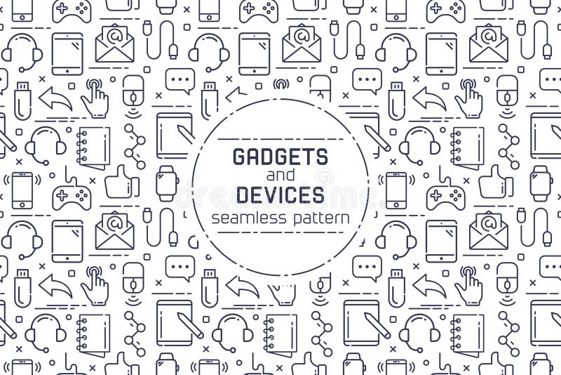 Seamless Gadgets Background Texture Stock Vector - Illustration of ...