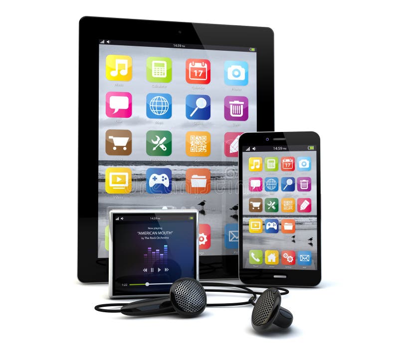 Gadgets stock illustration. Illustration of tablet, glossy - 31894651