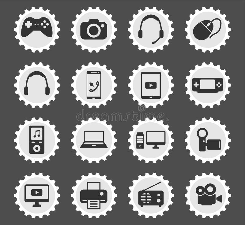 Gadgets simply icons stock illustration. Illustration of headphones ...