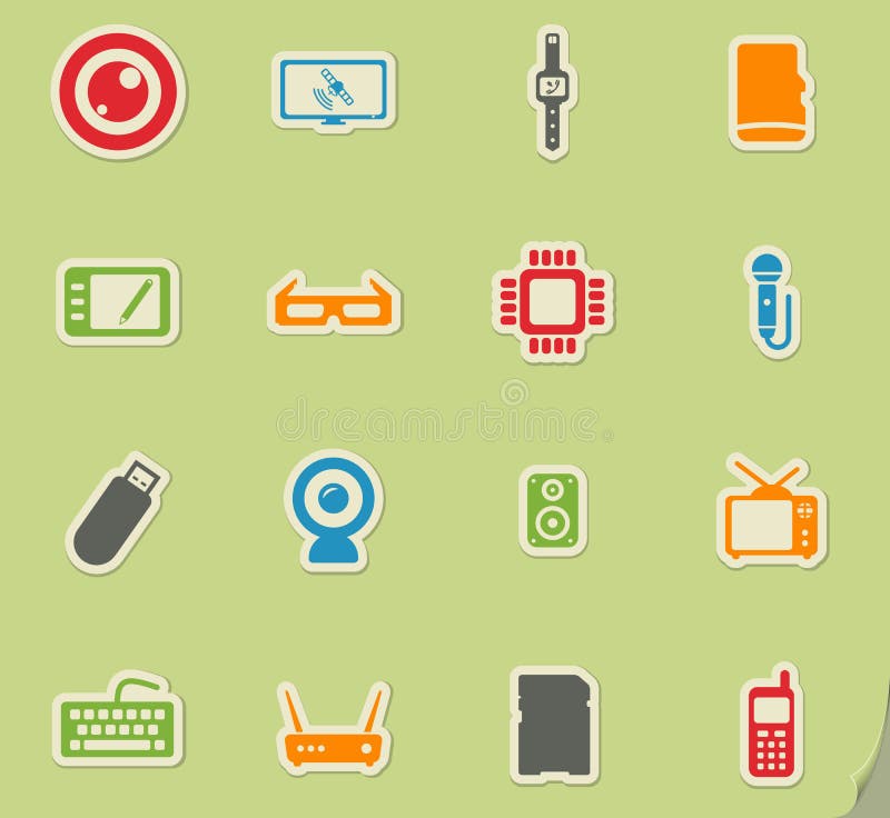 Gadgets simply icons stock illustration. Illustration of smartphone ...