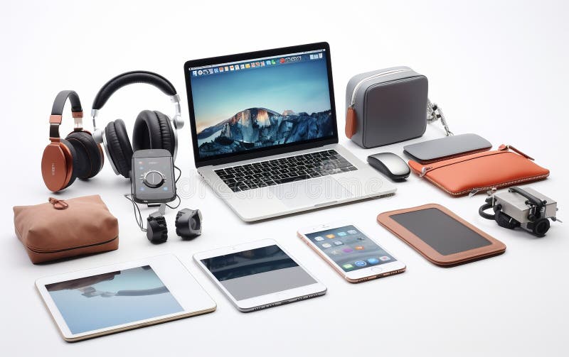 Gadgets Subscription on White Background Stock Illustration ...