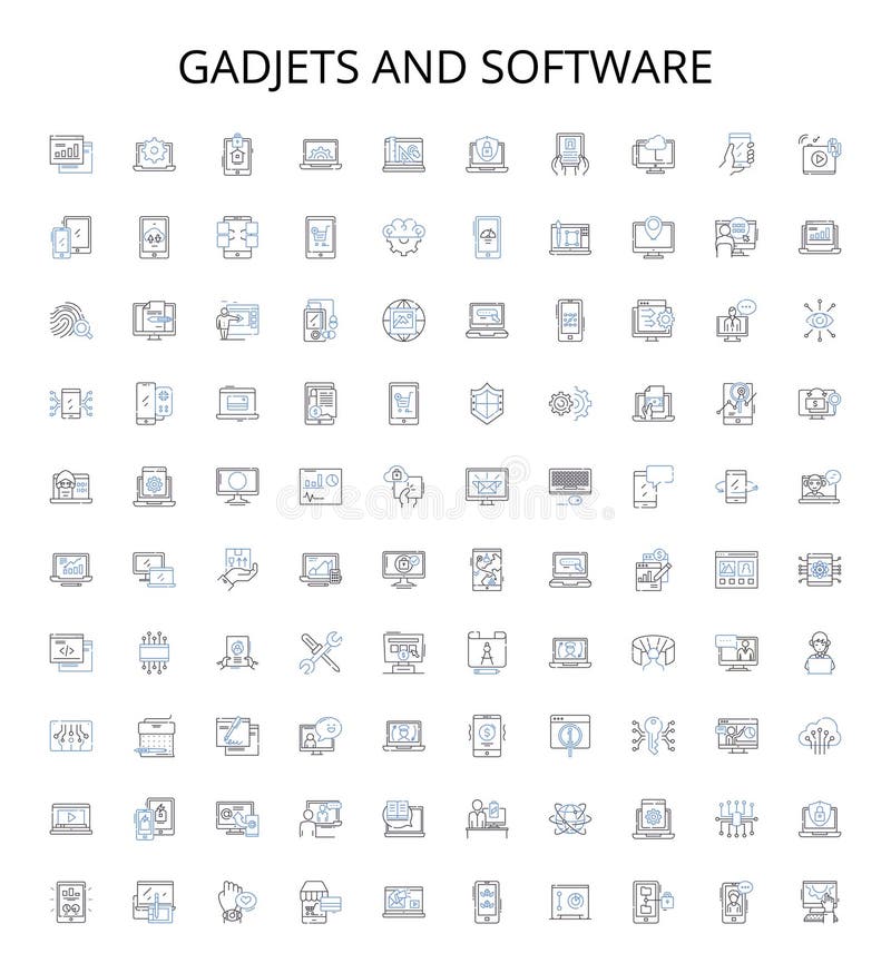 Gadgets Und Software-Umrisssymbole. Gadgets Software Electronics ...