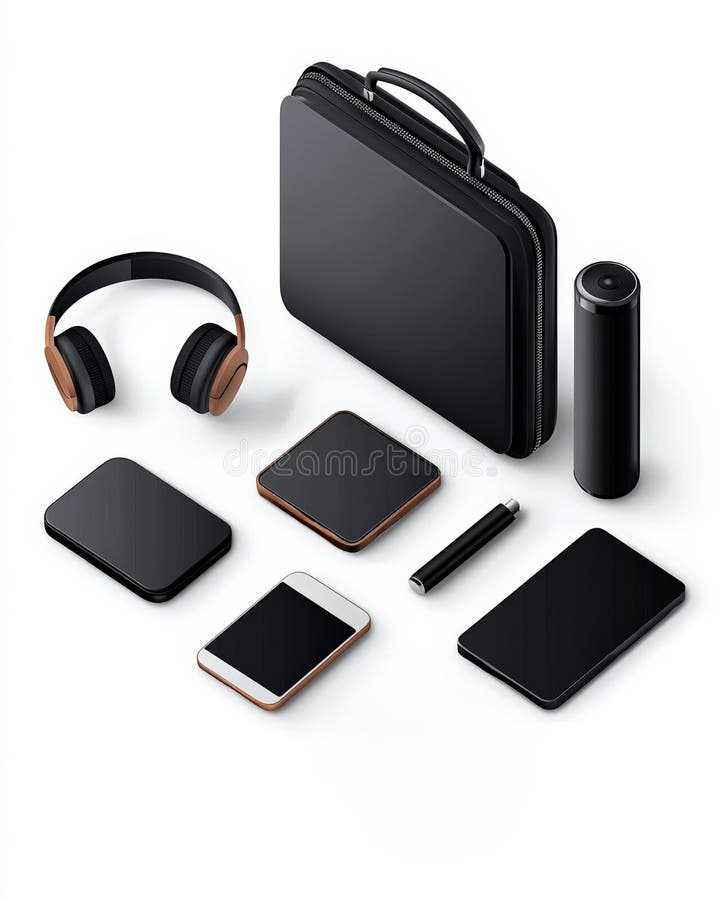 Gadgets on a White Isolated Background Stock Illustration ...