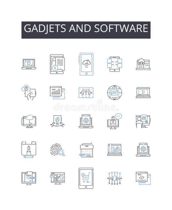 Gadjets and Software Line Icons Collection. Devices, Tools, Appliances ...