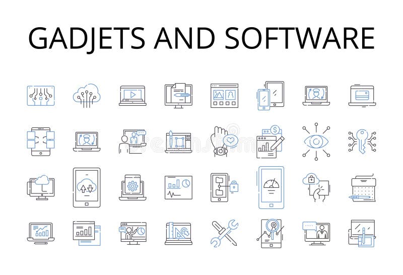 Gismos Outline Icons Collection Stock Illustrations – 14 Gismos Outline ...