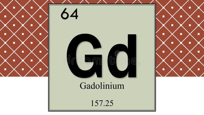 Gadolinium Chemical Element Symbol on Brown Pattern Background Stock ...